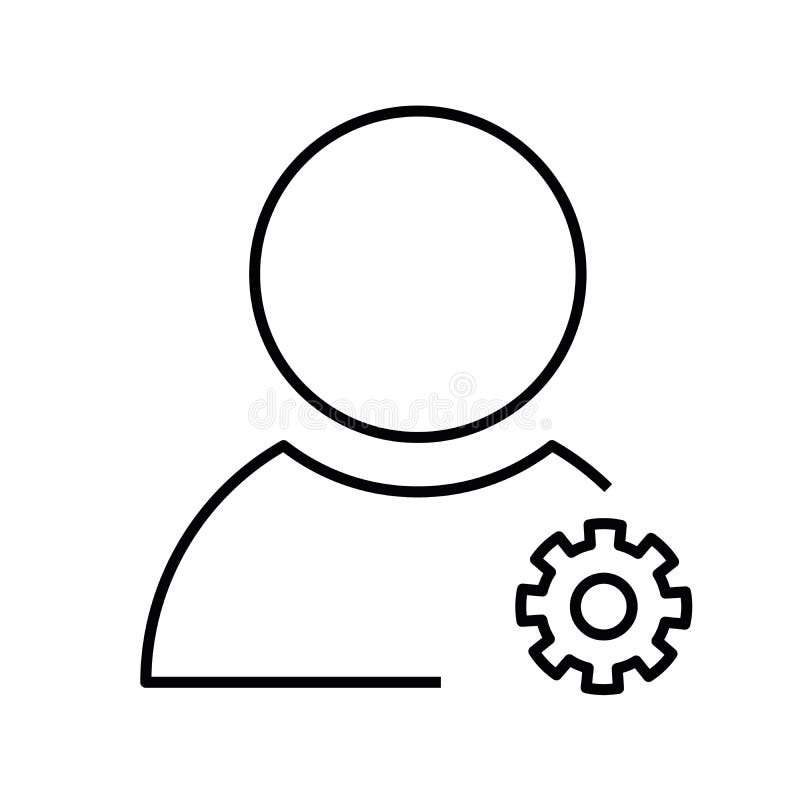 Settings of User or Person Thin Line Icon Stock Vector - Illustration ...