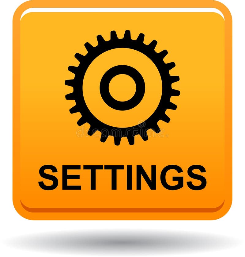 Settings Orange Square Button Red Ribbon in Corner Stock Illustration ...