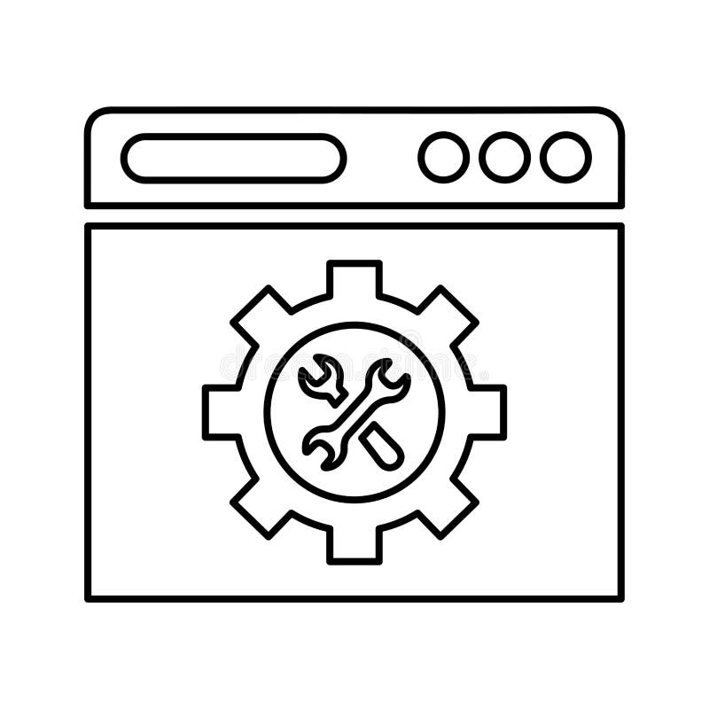 Settings, Webpage, Website Outline Icon. Line Art Sketch Stock ... Settings, Webpage, Website Outline Icon. Line Art Sketch Stock ...