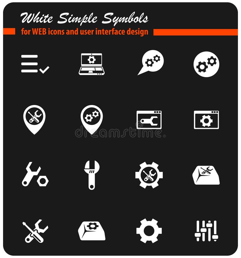 Settings icon set stock vector. Illustration of tools - 130911887