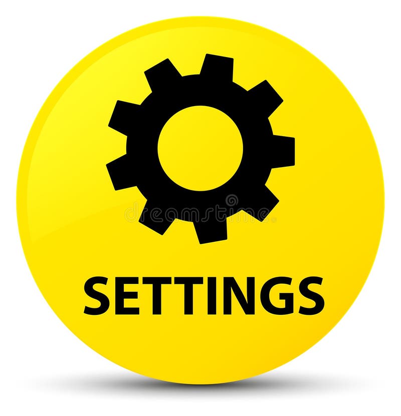 Settings Yellow Round Button Stock Illustration - Illustration of round ...