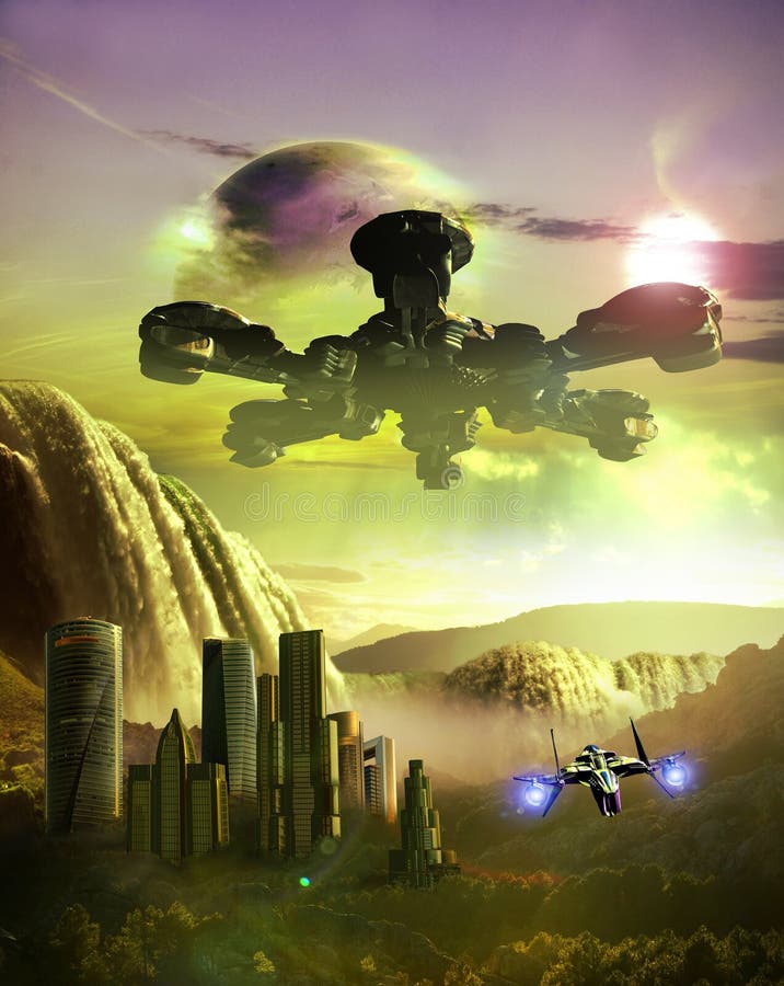 Alien landscape stock illustration. Illustration of alien - 21145147