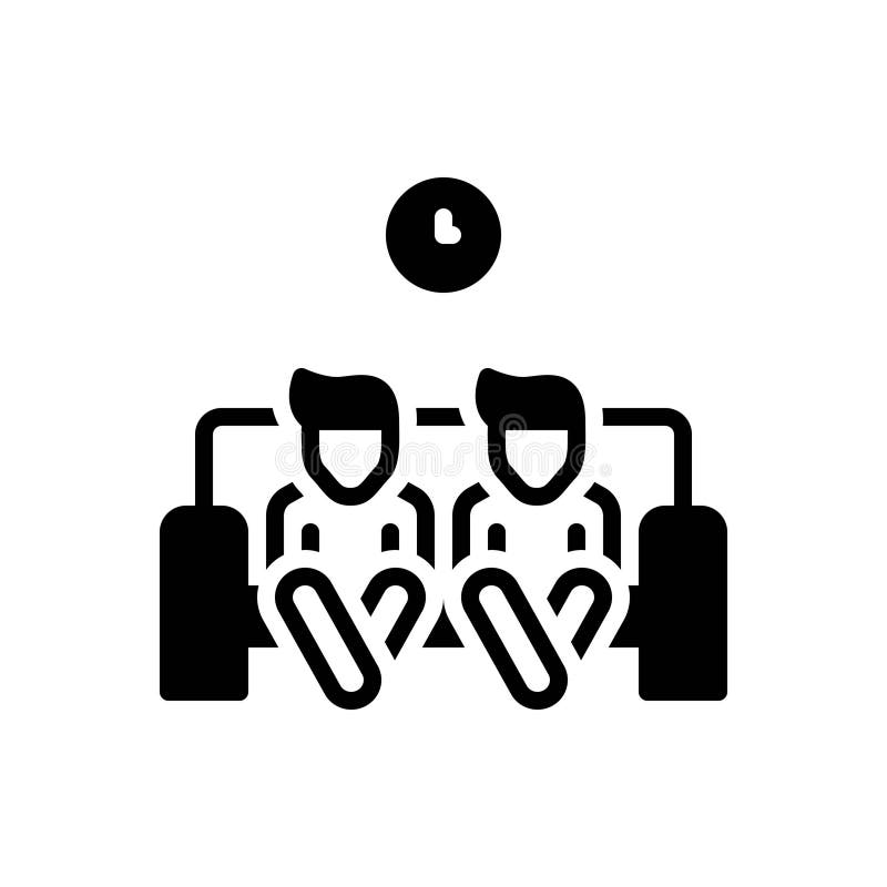 Black Solid Icon for Settled, Sit and People Stock Vector ...