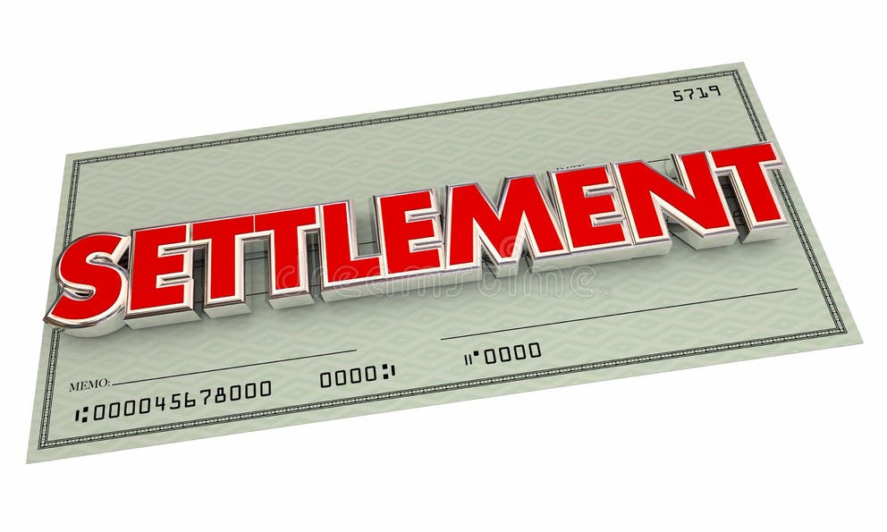 Settlement Check Agreement Payout Word Stock Illustration ...