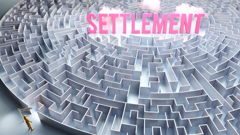 Settlement and a Difficult Path To Reach it Stock Illustration ...