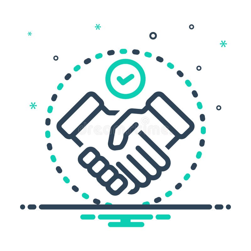 Mix Icon for Settlement, Agreement and Deal Stock Illustration ...