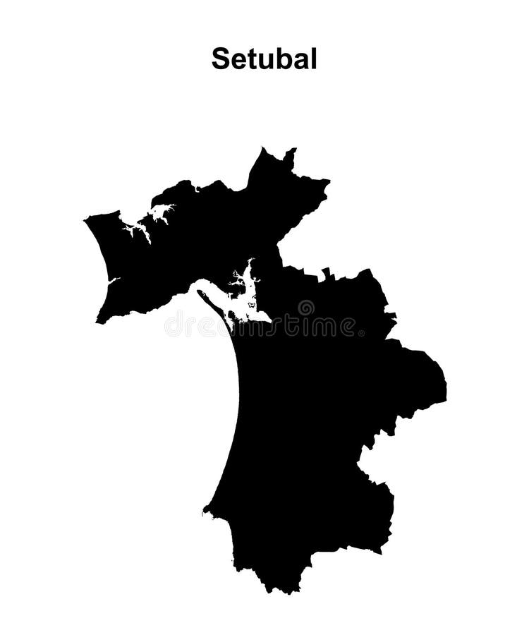 Setubal outline map stock vector. Illustration of shape - 360649152