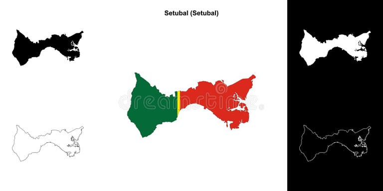 Setubal outline map stock vector. Illustration of template - 334997811