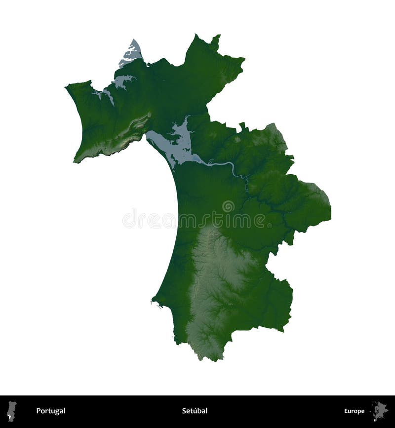 Setubal, Portugal, Isolated on White. Physical Stock Illustration ...