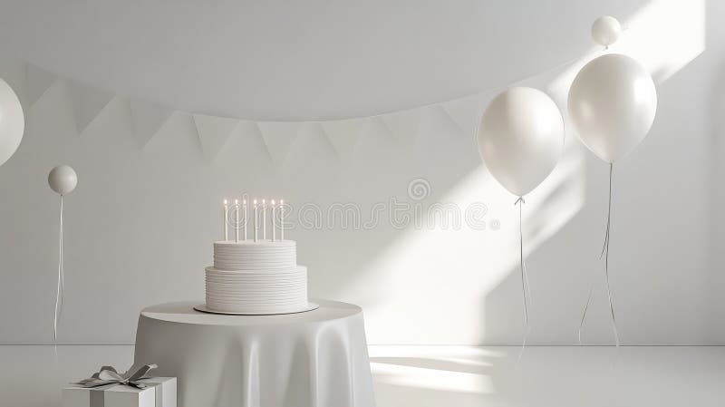 Setup birthday white stock illustration. Illustration of banner - 375774457