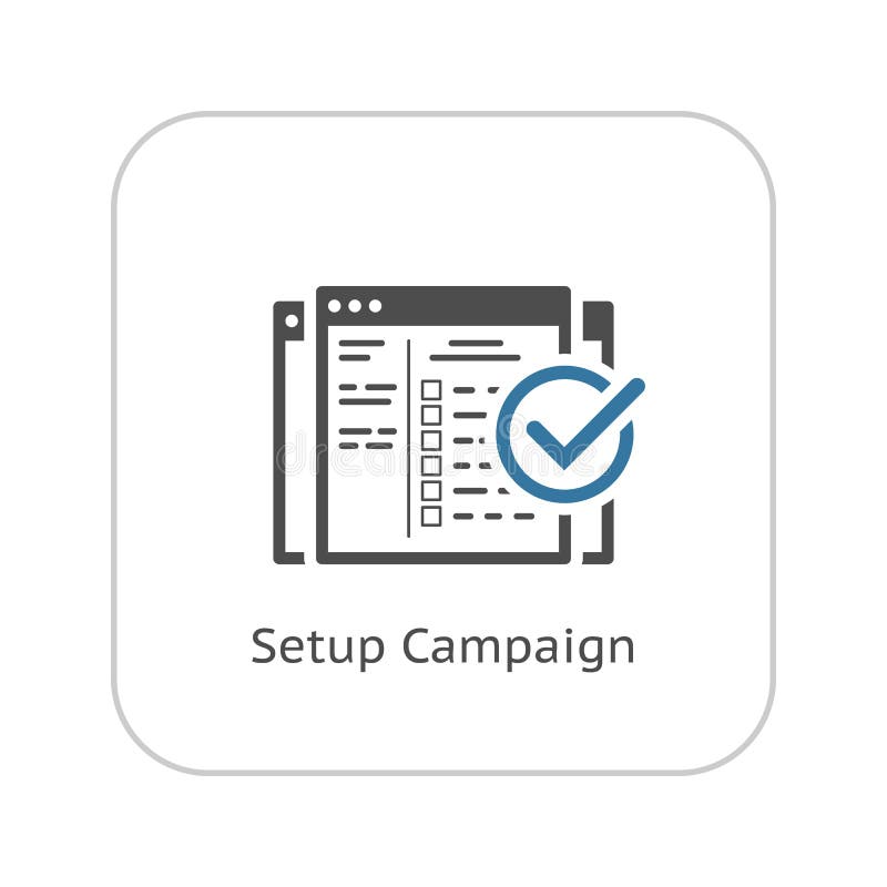 Setup Campaign Icon. Flat Design Stock Illustration - Illustration of ...