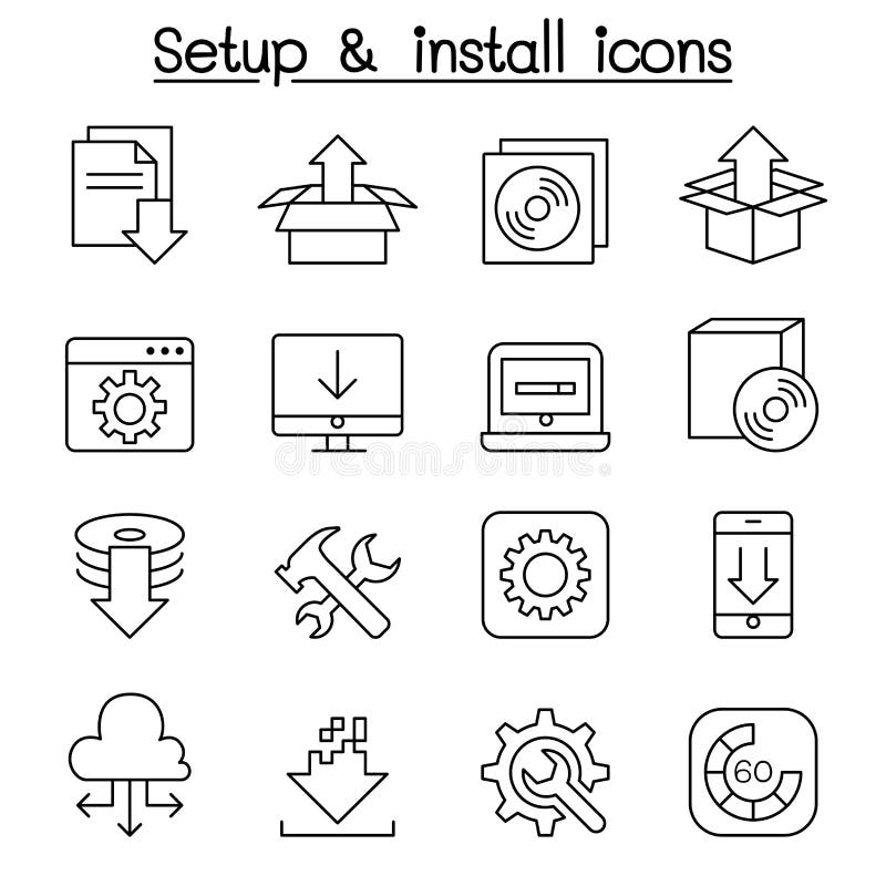 Setup , Configuration, Maintenance & Installation Icon Set Stock Vector ...