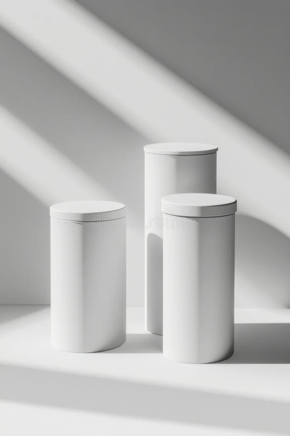 Blanks Cylindrical Product Packaging in a Triad Composition on a ...