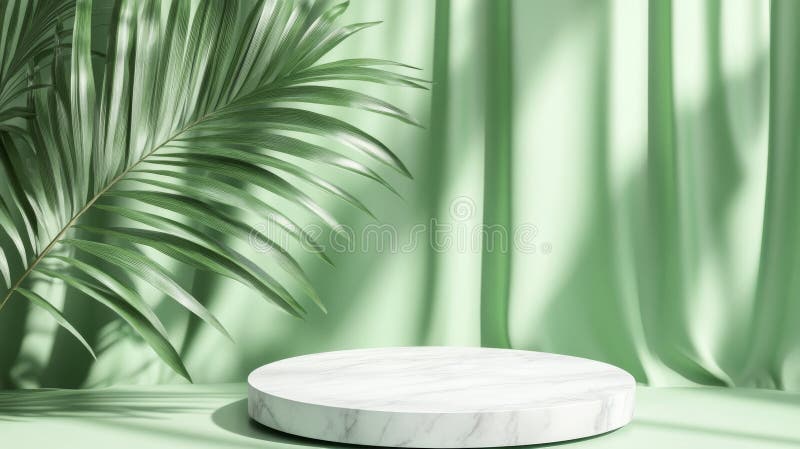 The Setup Features a Top View with Soft Shadows of a Marble Podium ...