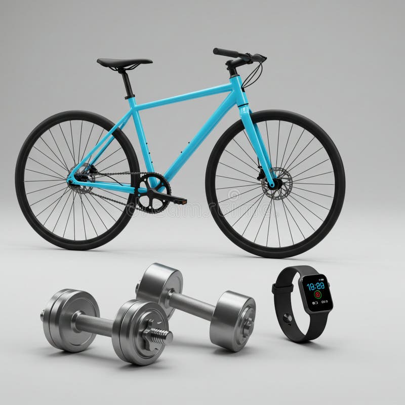 A Setup Featuring a Sleek Blue Bicycle with a Minimalist Frame and Thin ...