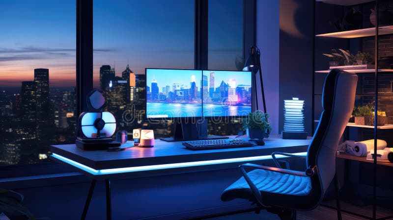 Setup house computer stock illustration. Illustration of ergonomic ...