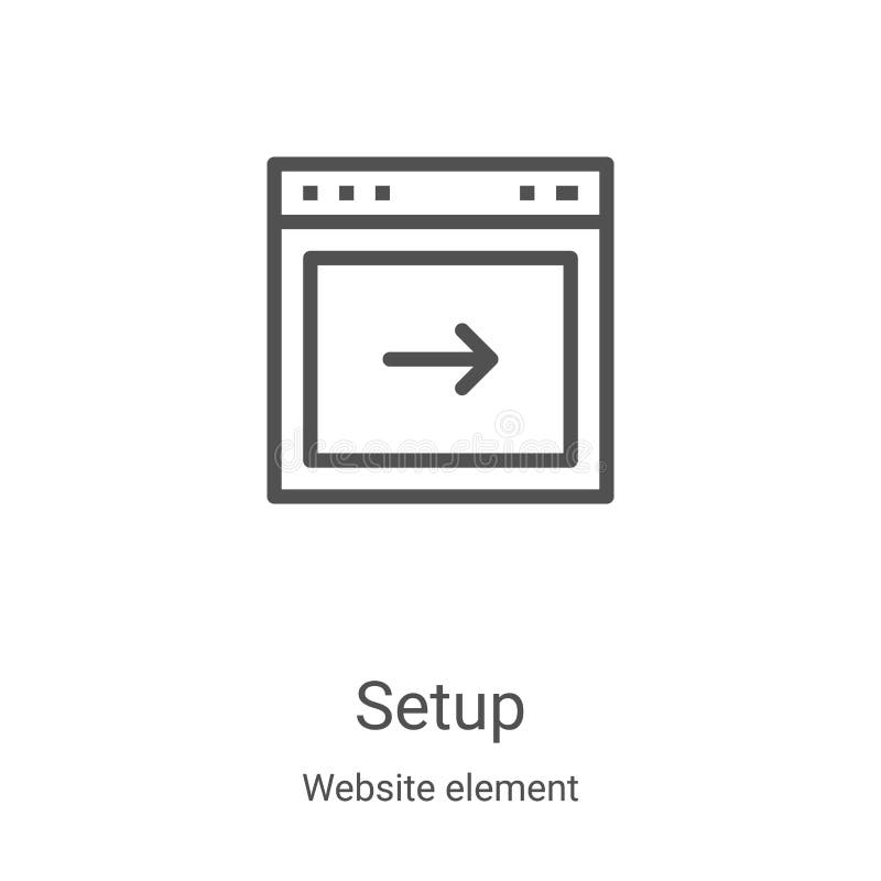 Setup Icon Vector from Website Element Collection. Thin Line Setup ...