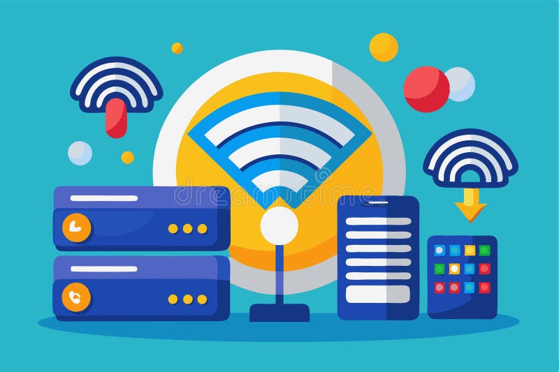 This Setup Showcases Various Devices Involved in Establishing a Wi-Fi ...