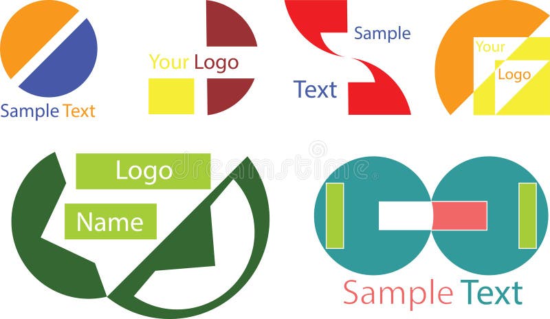 Seu Logotipo Feito Sob Encomenda Com Texto Da Amostra Ilustração do ...