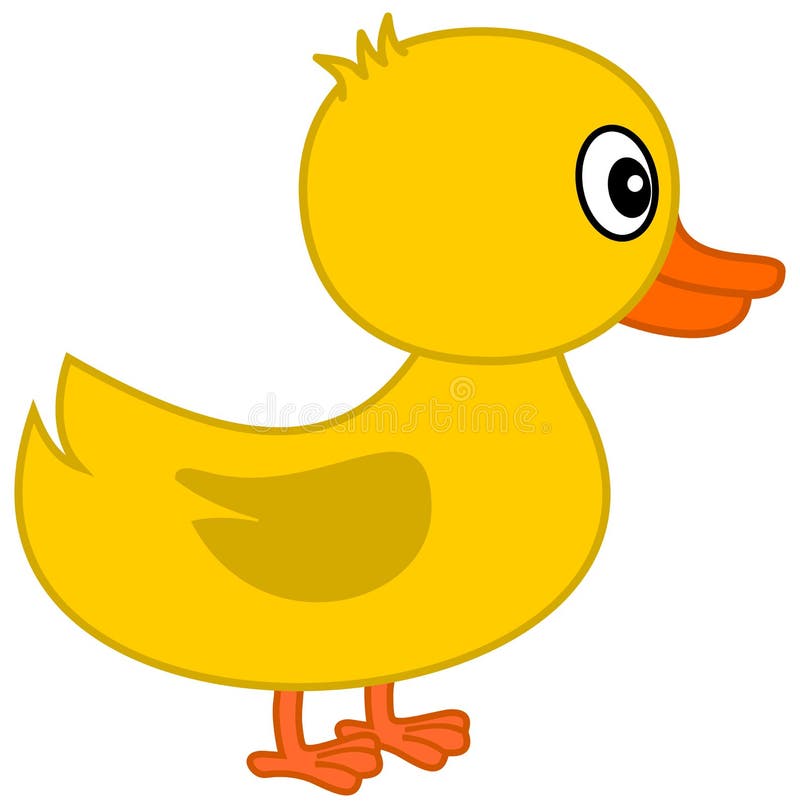Un jaune simple de caneton illustration stock. Illustration du mignon ...