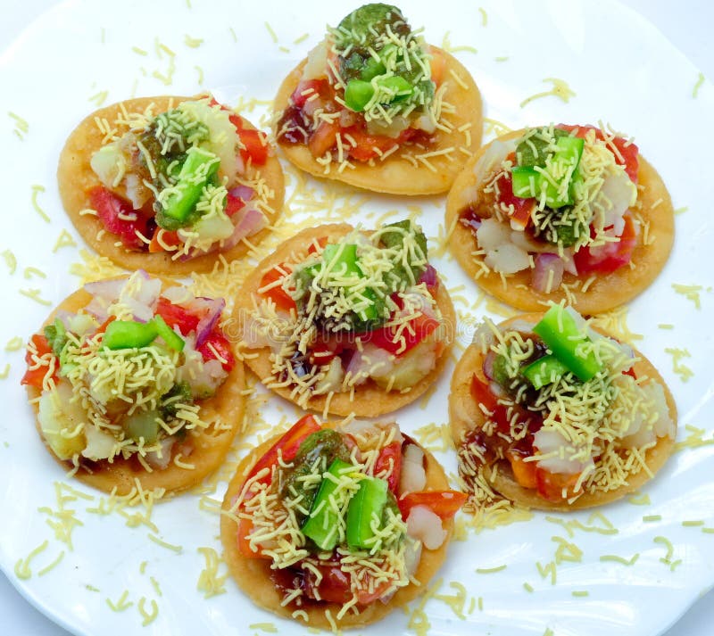 Sev Batata puri stock image. Image of ingredient, chili - 24669967