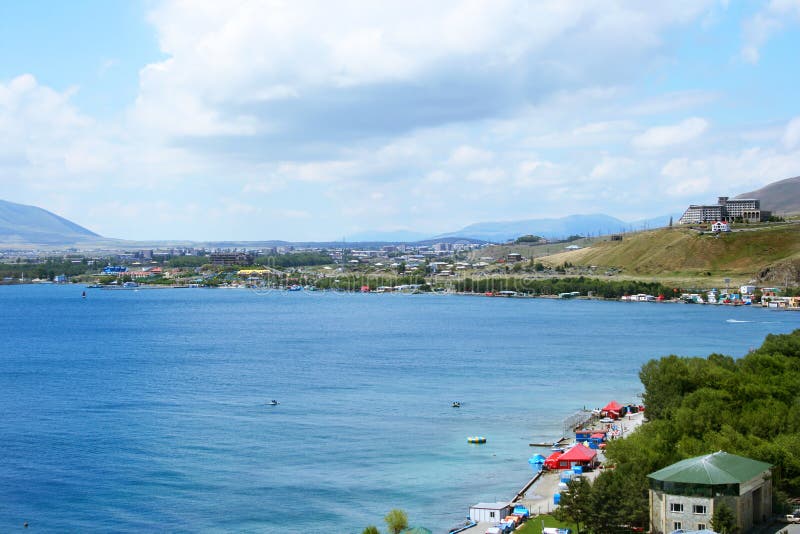 Sevan lake stock photo. Image of boat, mountain, blue - 29532844