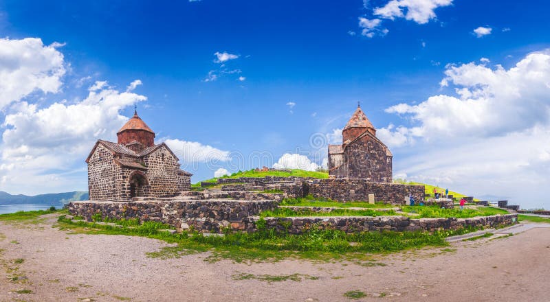 The Sevan temple complex stock photo. Image of cloudy - 82178630