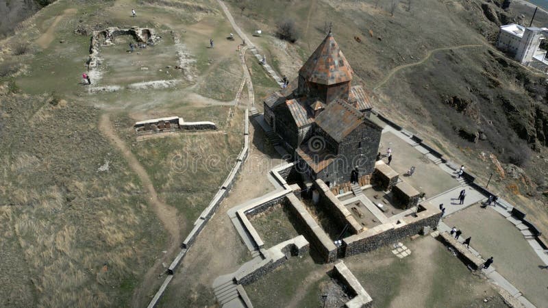 Sevan Monastery. View from Above, Lake Sevan, Mountains, Grass, Sky ...
