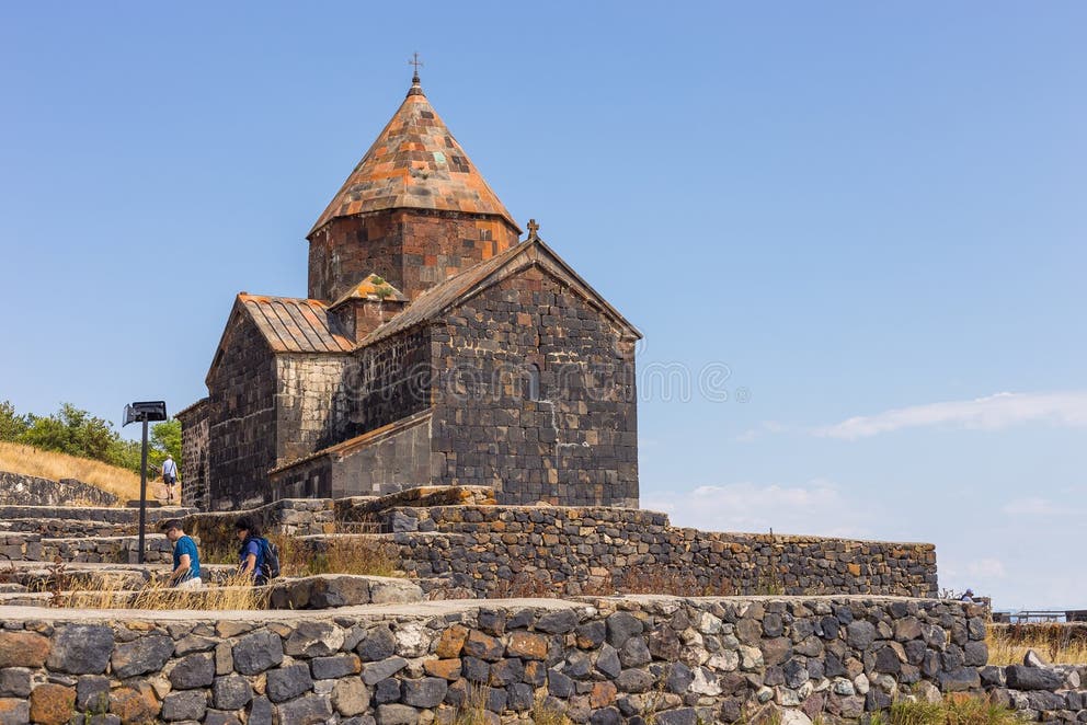 View of the Sevanavank, Monastic Complex Located on the Shore Lake Sevan. Armenia Editorial ...