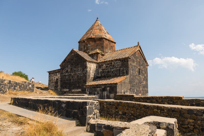 View of the Sevanavank, Monastic Complex Located on the Shore Lake Sevan. Armenia Editorial ...