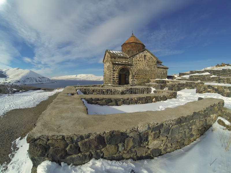 Sevanavank Monastery in Winter Stock Image - Image of christianity ...