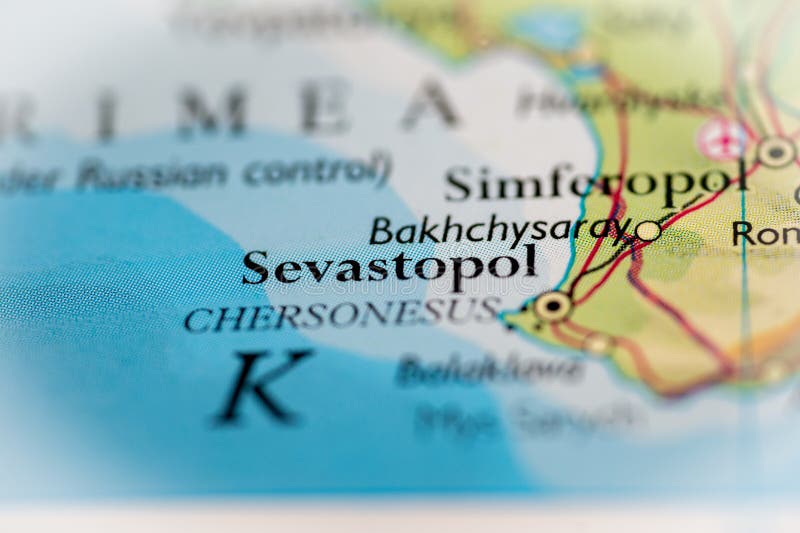 Sevastopol, Crimea Highlighted on a World Map Stock Photo - Image of ...