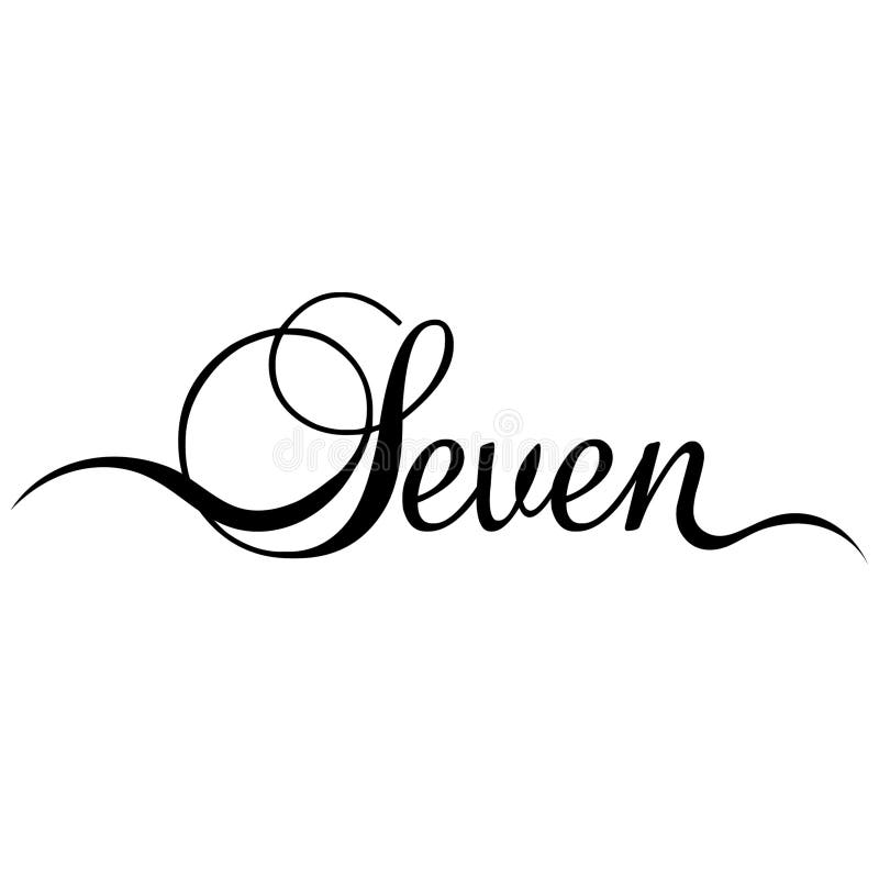 7 in Words stock illustration. Illustration of vector - 378480394