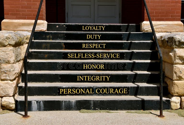 Army Values Displayed on Steps of a Building Stock Image - Image of ...
