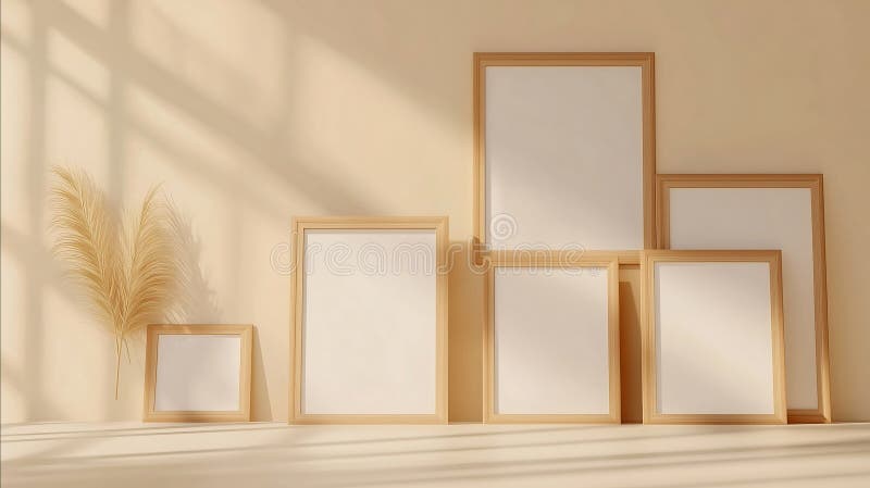 Seven Blank Frames in 23 Format in Different Size Placed Against a ...