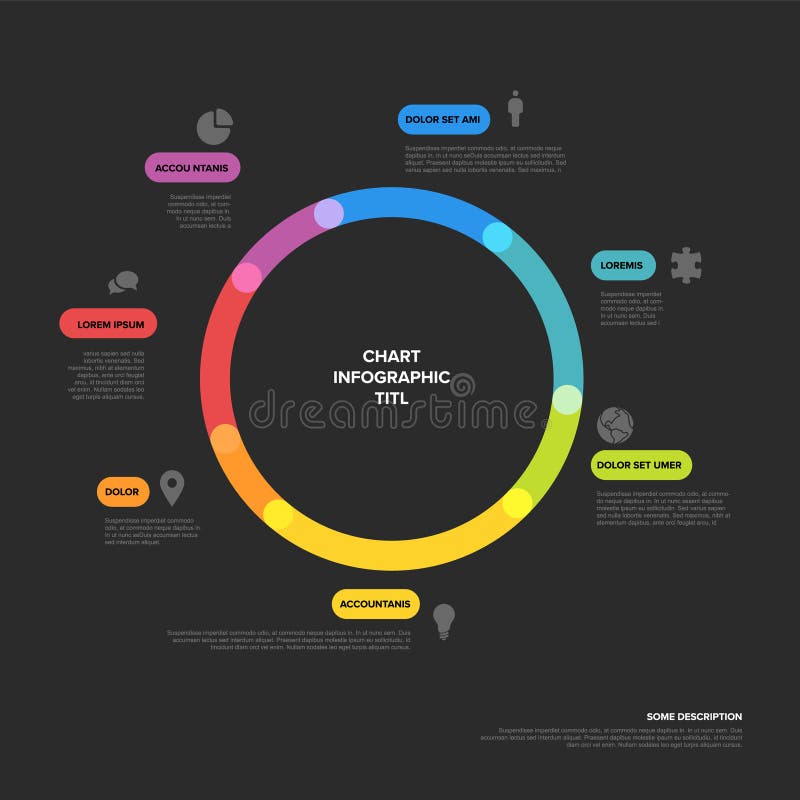 Seven Blocks Pie Chart Dark Multipurpose Infographic Template Stock ... Seven Blocks Pie Chart Dark Multipurpose Infographic Template Stock ...