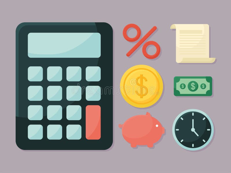 Seven business items stock vector. Illustration of percentage - 241906981