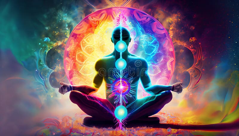 The Seven Chakras in Yoga in Bright Neon Colors Stock Image - Image of ...