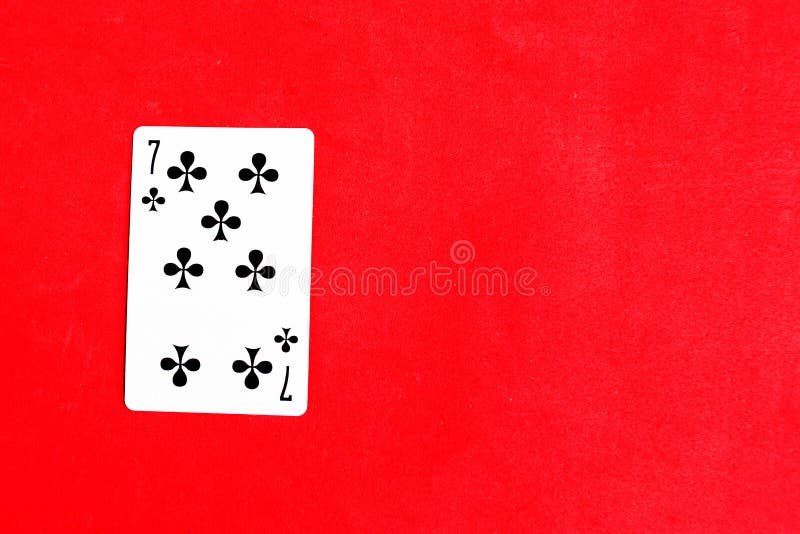 Seven of Clubs Playing Card. Unique Hand Drawn Pocker Card Stock Photo ...