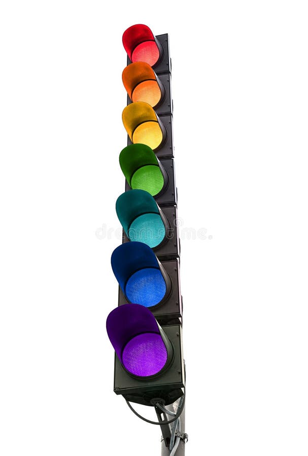 Seven-color Rainbow Traffic Light Stock Image - Image of scheme ...