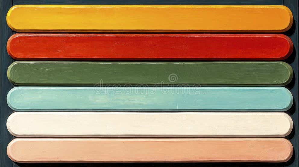 Seven Colorful Rectangular Elements Horizontal Arrangement Stock ...