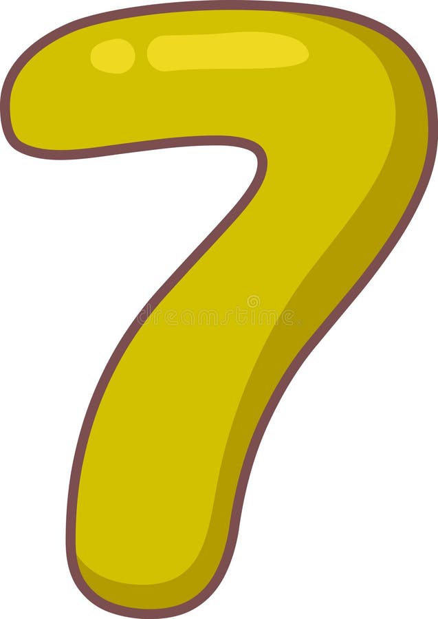 7 Digit Cartoon Alphabet stock vector. Illustration of seven - 302330317