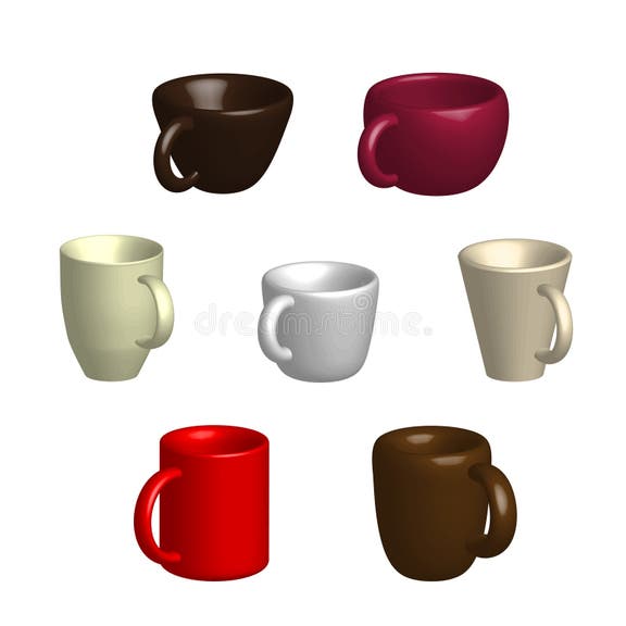 Seven cups stock vector. Illustration of brown, seven - 52409814