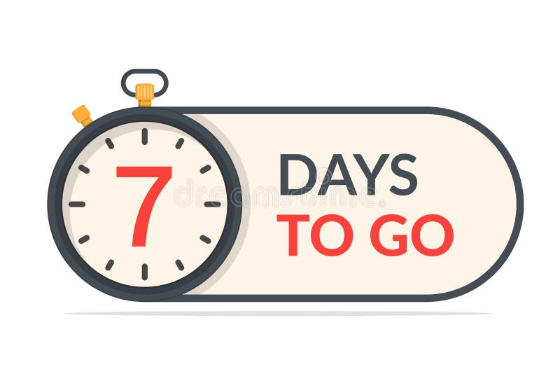 Seven Days To Go Countdown Blue Horizontal Banner Design Template. 7 ...