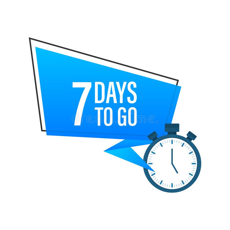 Seven Days To Go Flat Icon. Vector Stock Illustration Stock Vector ... Seven Days To Go Flat Icon. Vector Stock Illustration Stock Vector ...