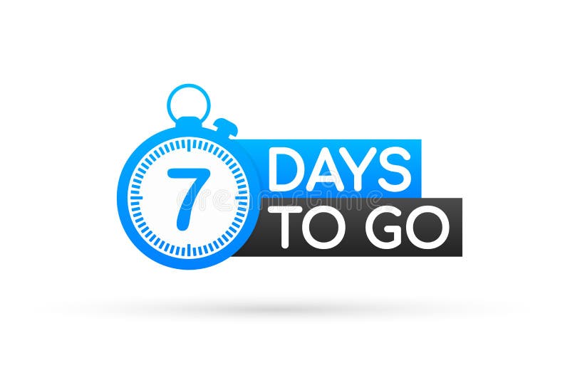 Seven Days To Go Flat Icon. Vector Stock Illustration Stock Vector ... Seven Days To Go Flat Icon. Vector Stock Illustration Stock Vector ...