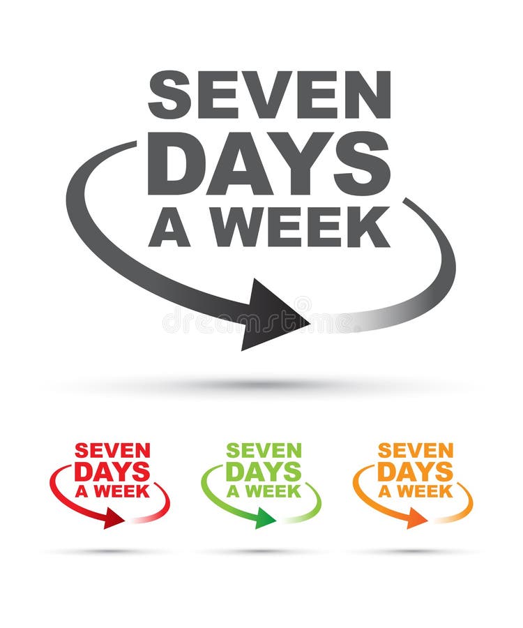 Seven days a week icon stock vector. Illustration of professional ...