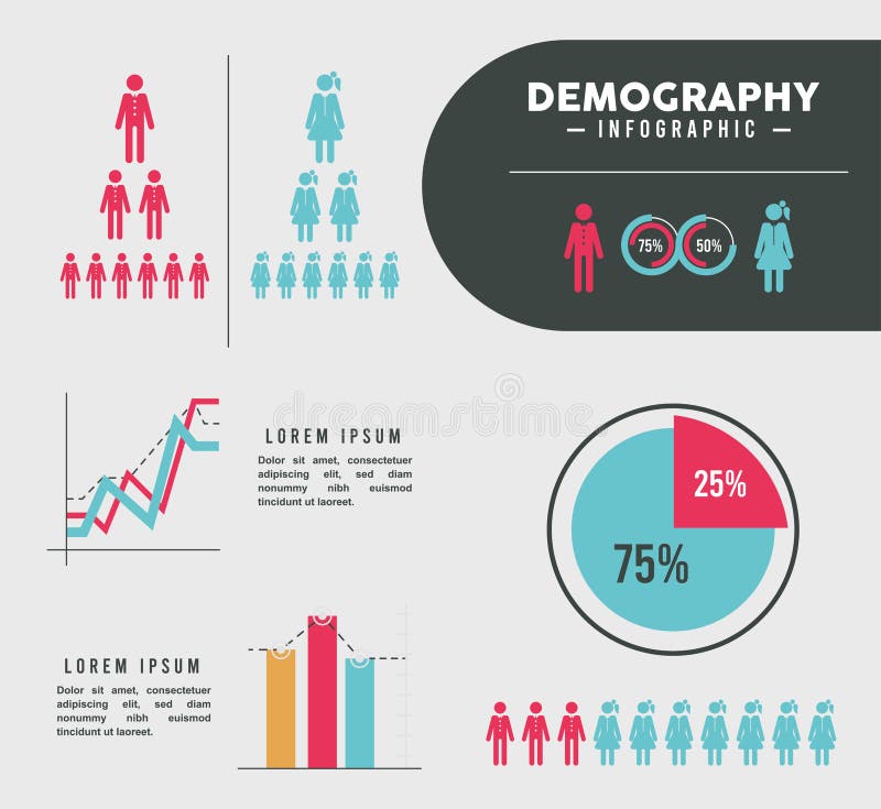 Seven Demography Infographic Icons Stock Vector - Illustration of ...