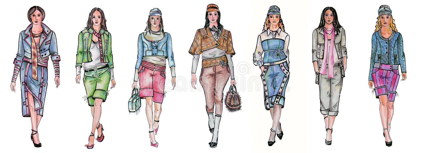Fashion Show stock illustration. Illustration of expressions - 3333015