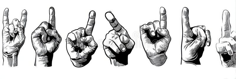 Various Hand Gestures Displayed in a Creative Arrangement Showcasing ...
